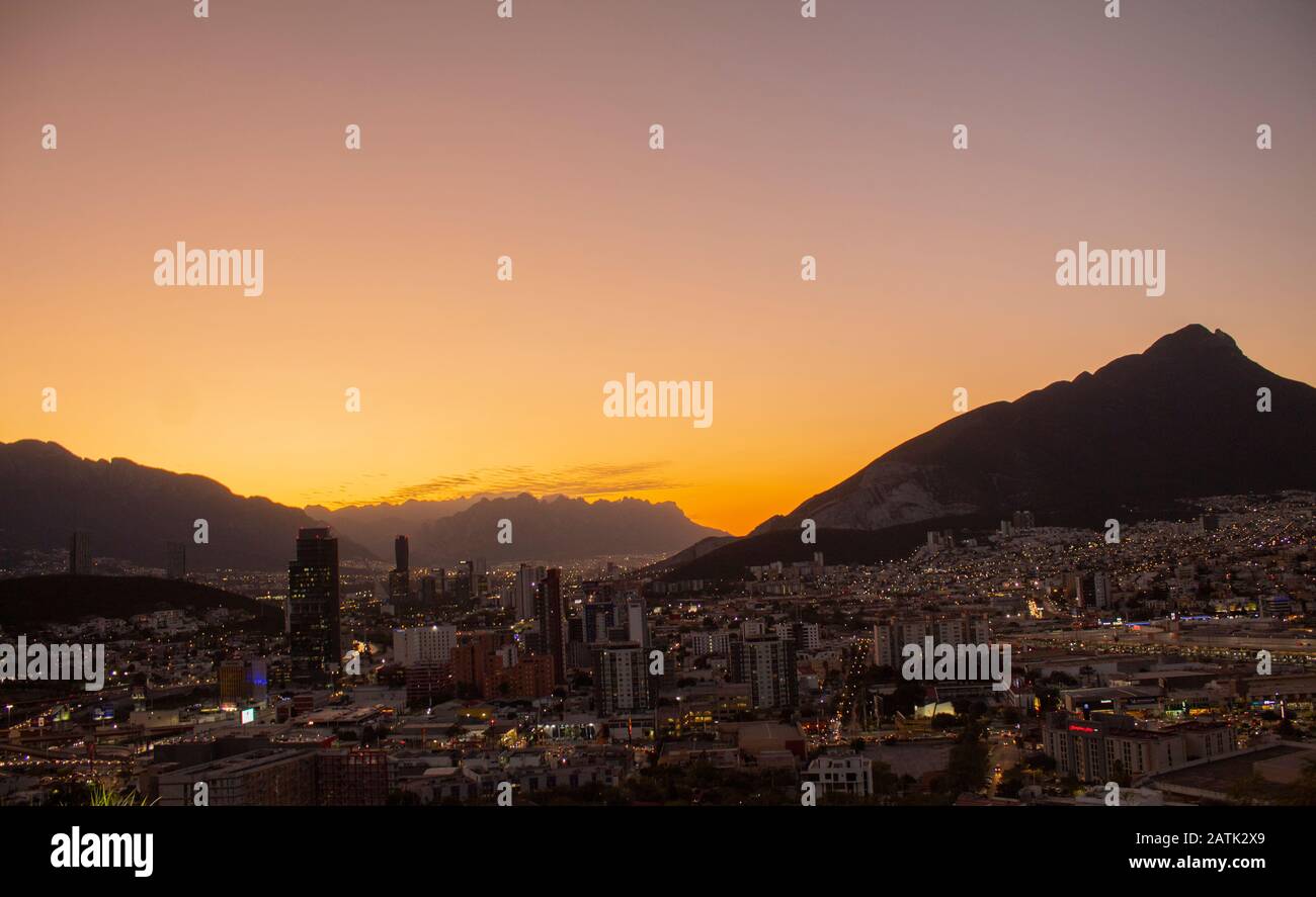 Sunset view in Monterrey Mexico Stock Photo - Alamy