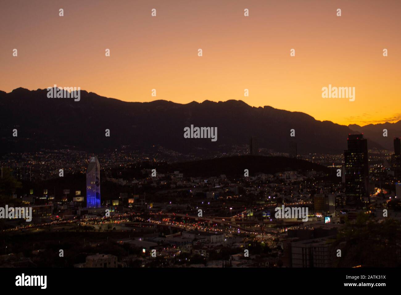 Sunset view in Monterrey Mexico Stock Photo - Alamy