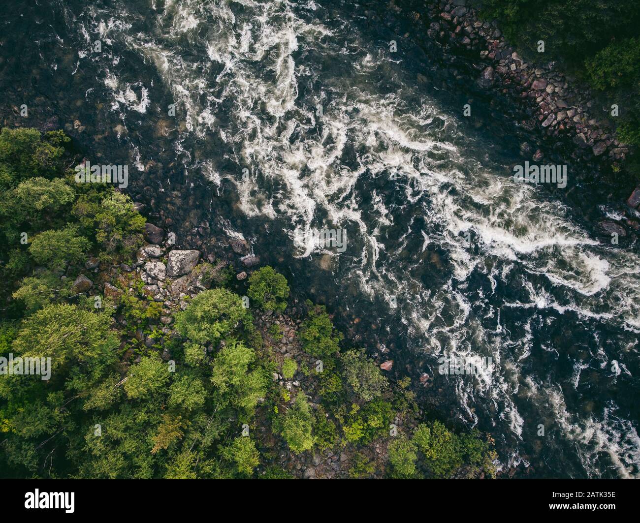 Top view waterfalls rapids in hi-res stock photography and images - Alamy
