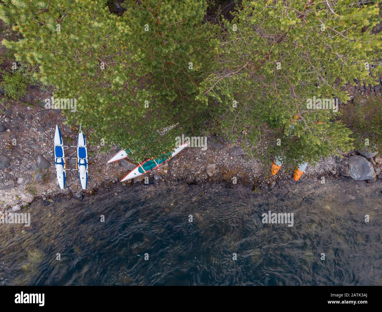 Kayaker rapids aerial hi-res stock photography and images - Alamy