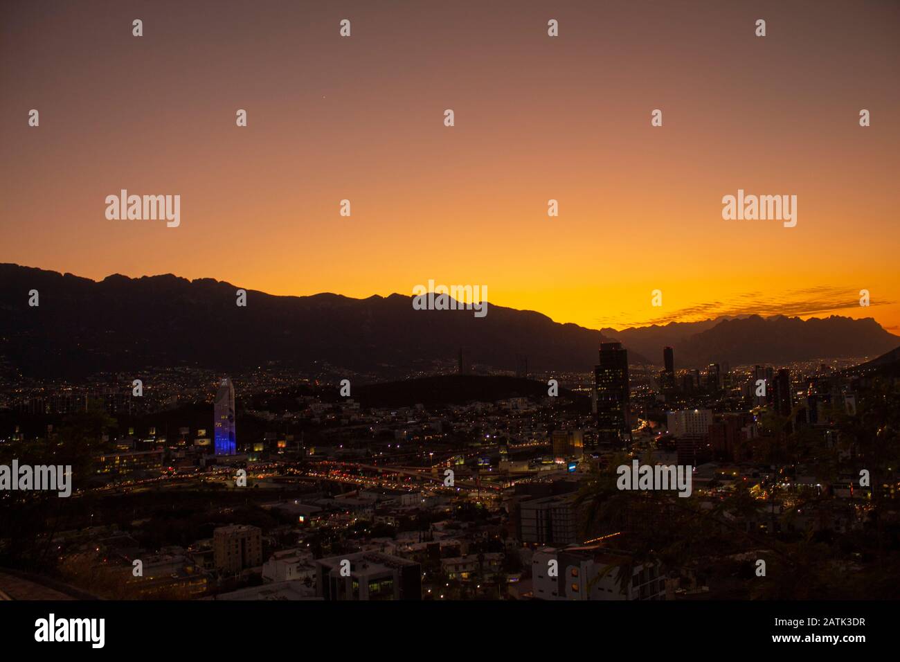 Sunset view in Monterrey Mexico Stock Photo - Alamy