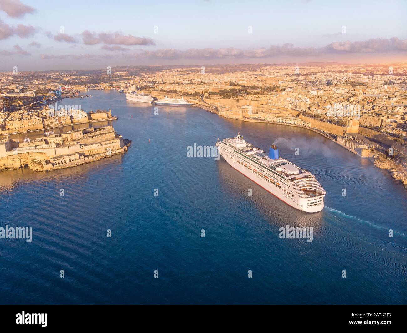 Cruise ship liner port of Valletta, Malta. Aerial view photo Stock ...