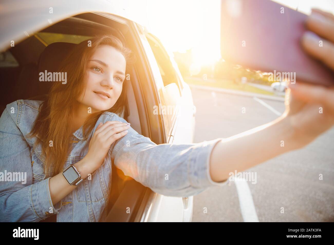 Car selfie driver hi-res stock photography and images - Alamy