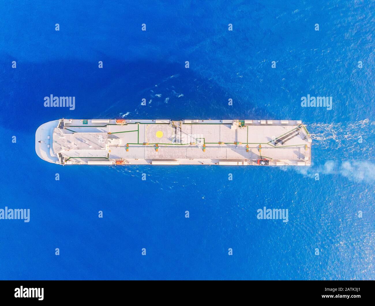 Carrier shipping out trade port blue sea. Aerial top view Stock Photo ...