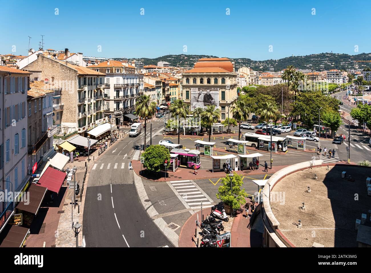 CANNES, FRANCE - JUNE 01, 2019: Aerial View Of Downtown City Of Cannes ...