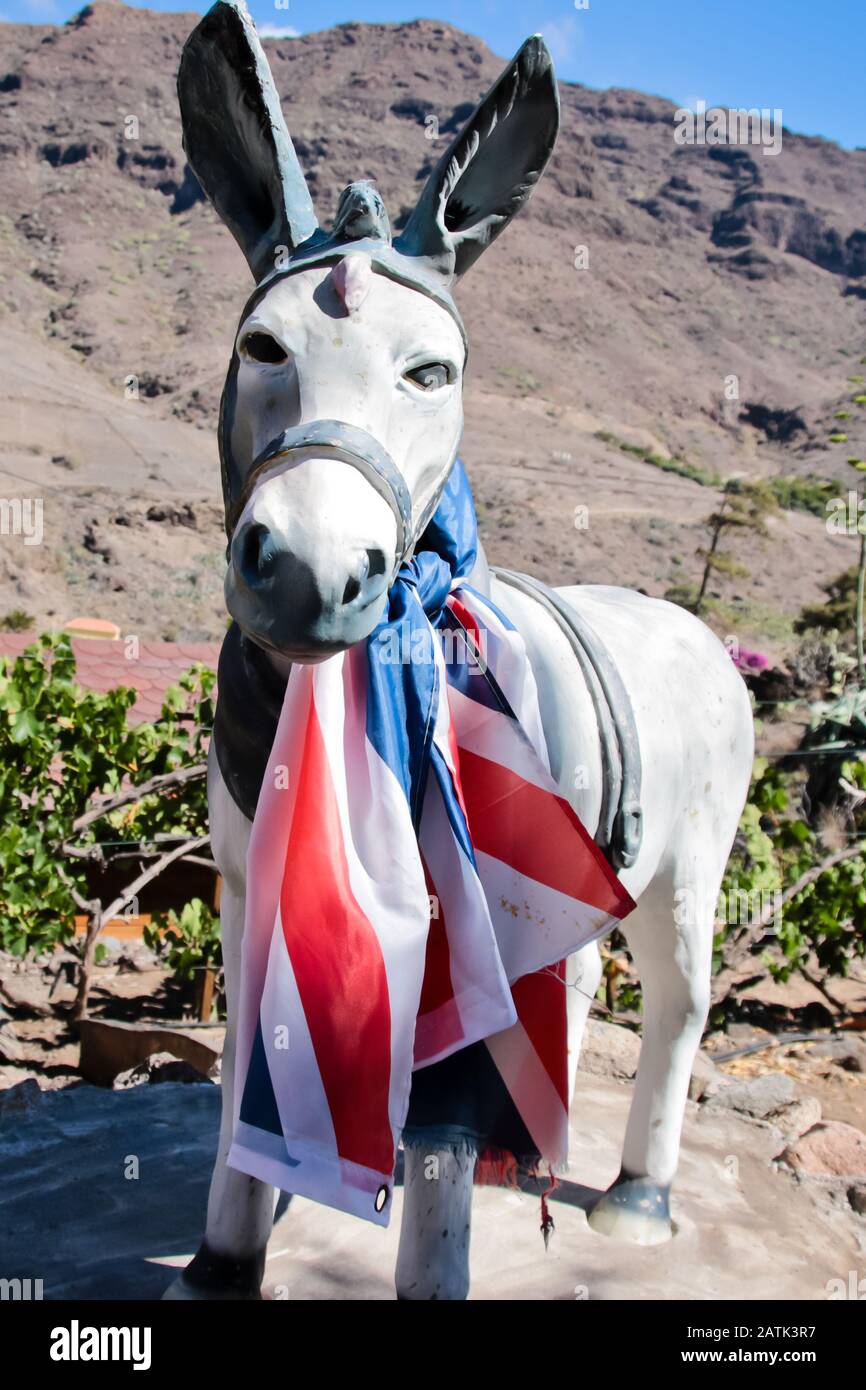 Donkey with Union Jack Flag Stock Photo - Alamy