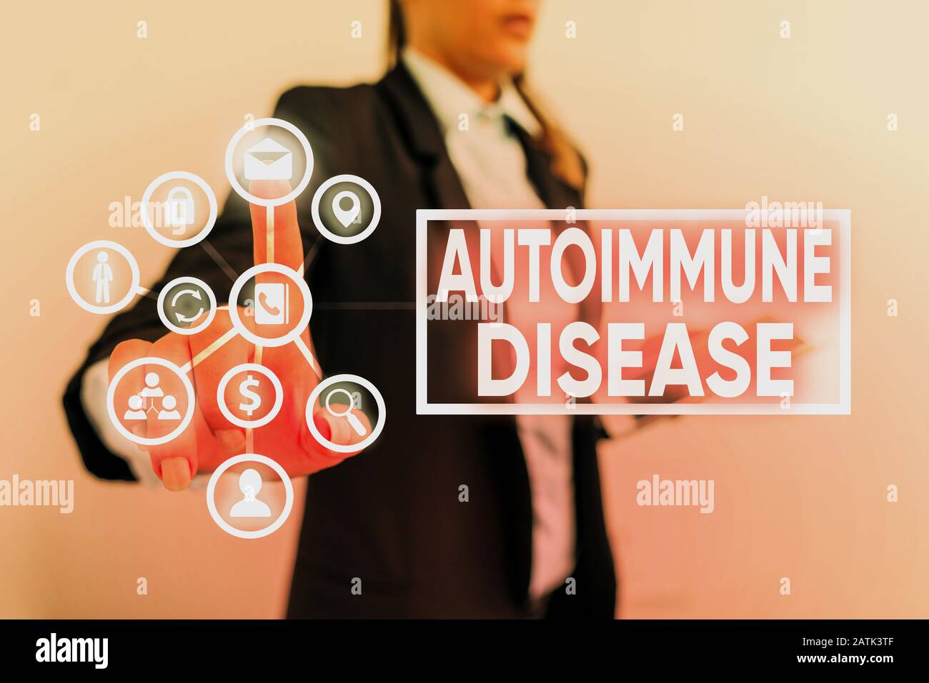 Writing note showing Autoimmune Disease. Business concept for body ...