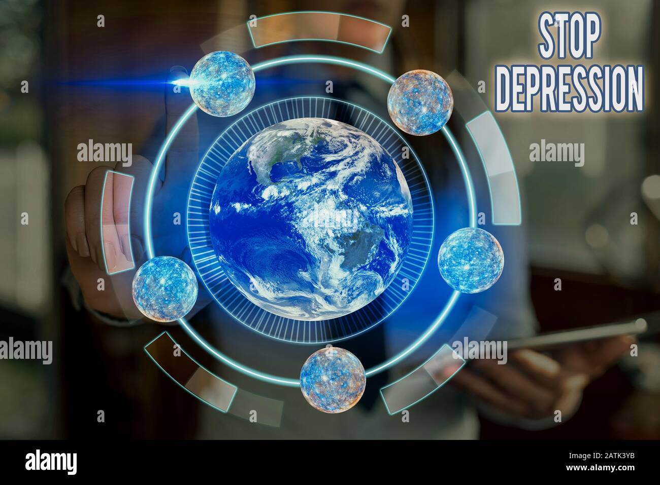 Conceptual hand writing showing Stop Depression. Concept meaning end ...