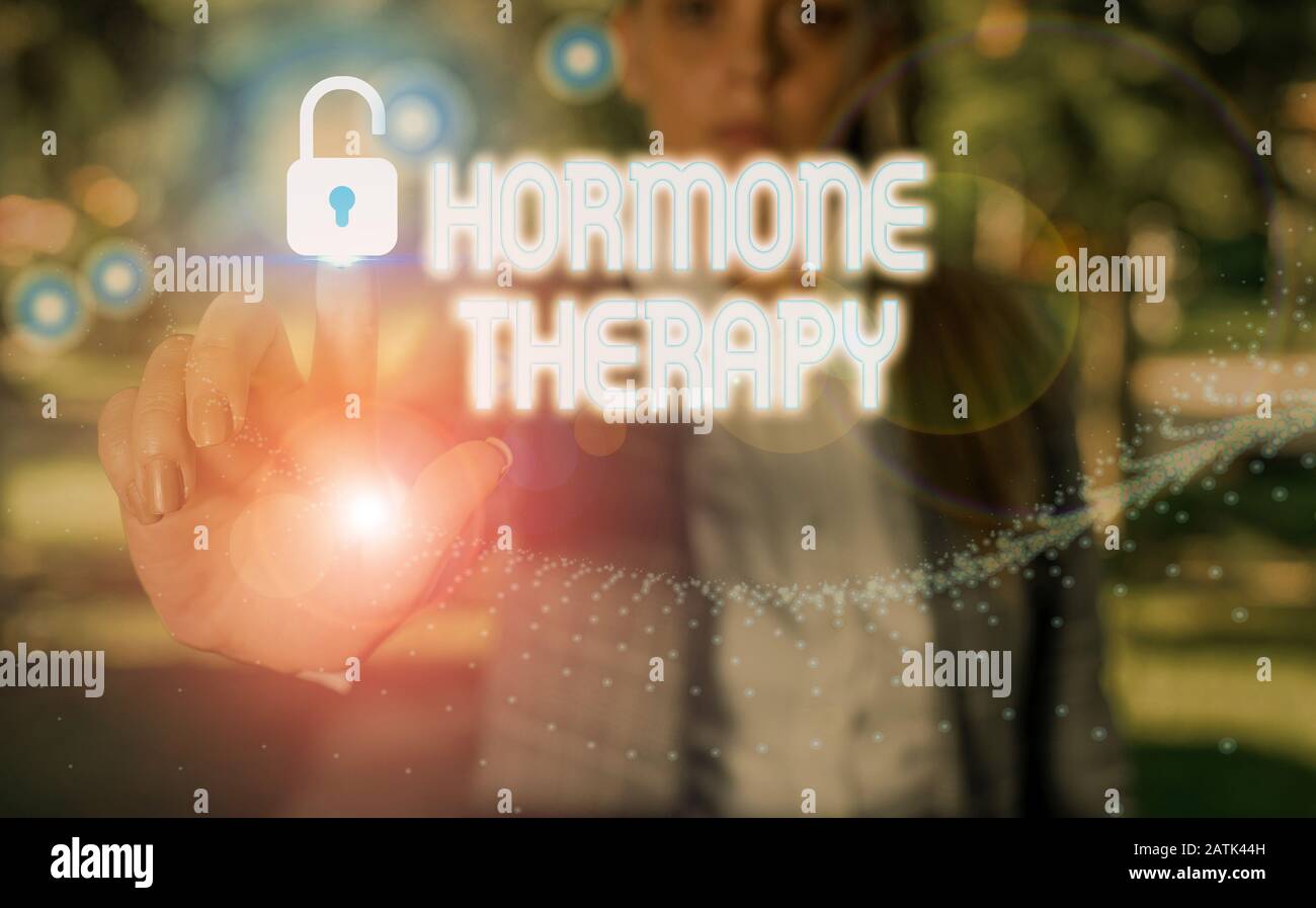 Conceptual hand writing showing Hormone Therapy. Concept meaning ...