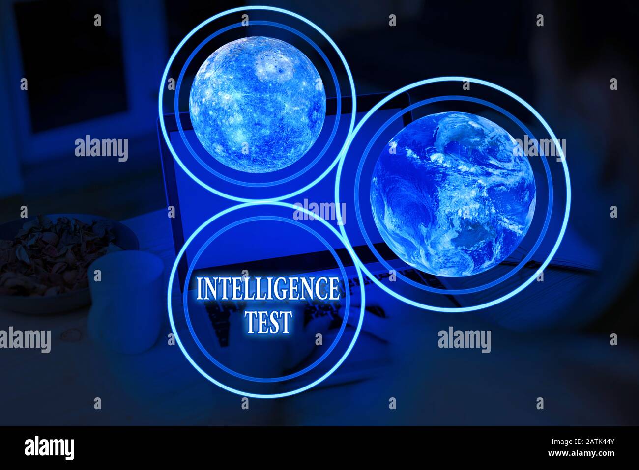 Handwriting text Intelligence Test. Conceptual photo test designed to ...