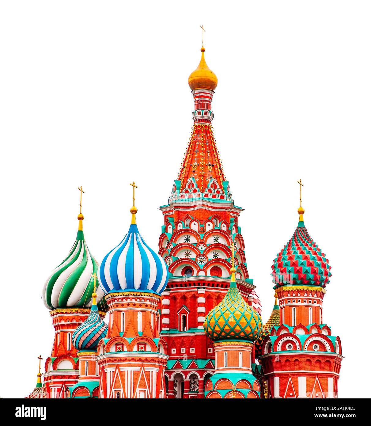 Saint Basil Cathedral in Moscow on white isolated background Stock ...