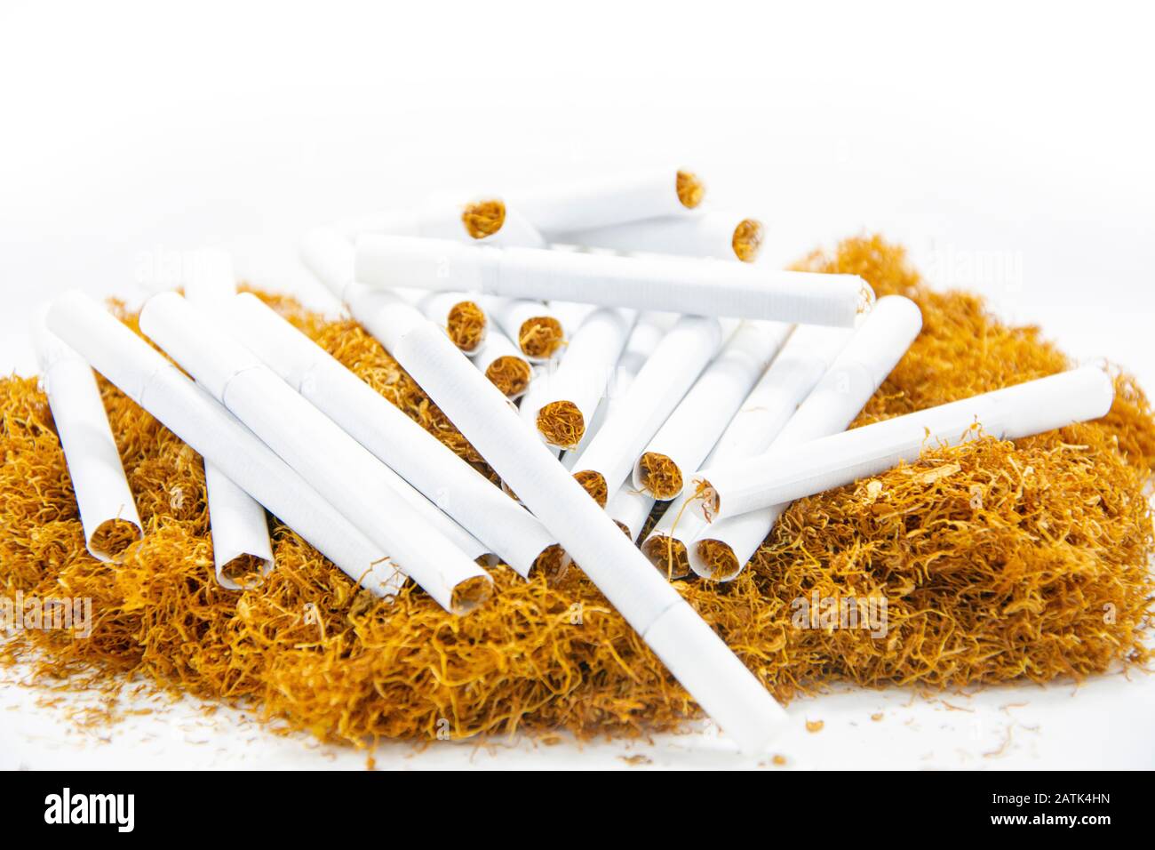 cigarette stack on tobacco Stock Photo - Alamy