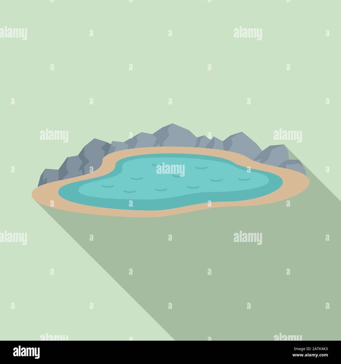 Mountain lake icon. Flat illustration of mountain lake vector icon for ...