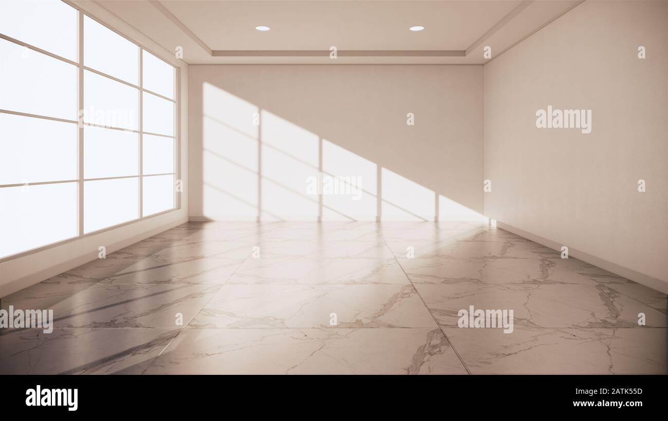 Granite floor room interior - Empty room of natural stone granite floor ...