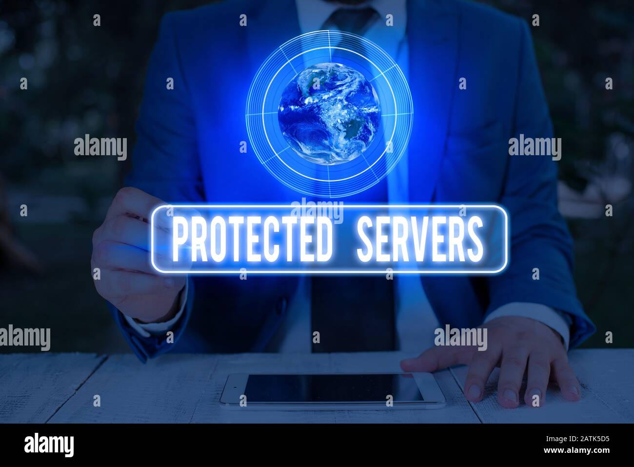 Text sign showing Protected Servers. Business photo text technology for ...