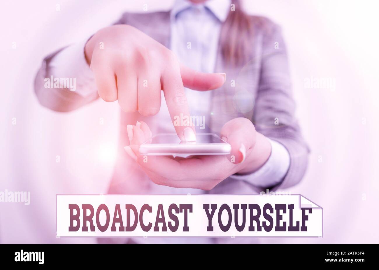 Conceptual hand writing showing Broadcast Yourself. Concept meaning ...
