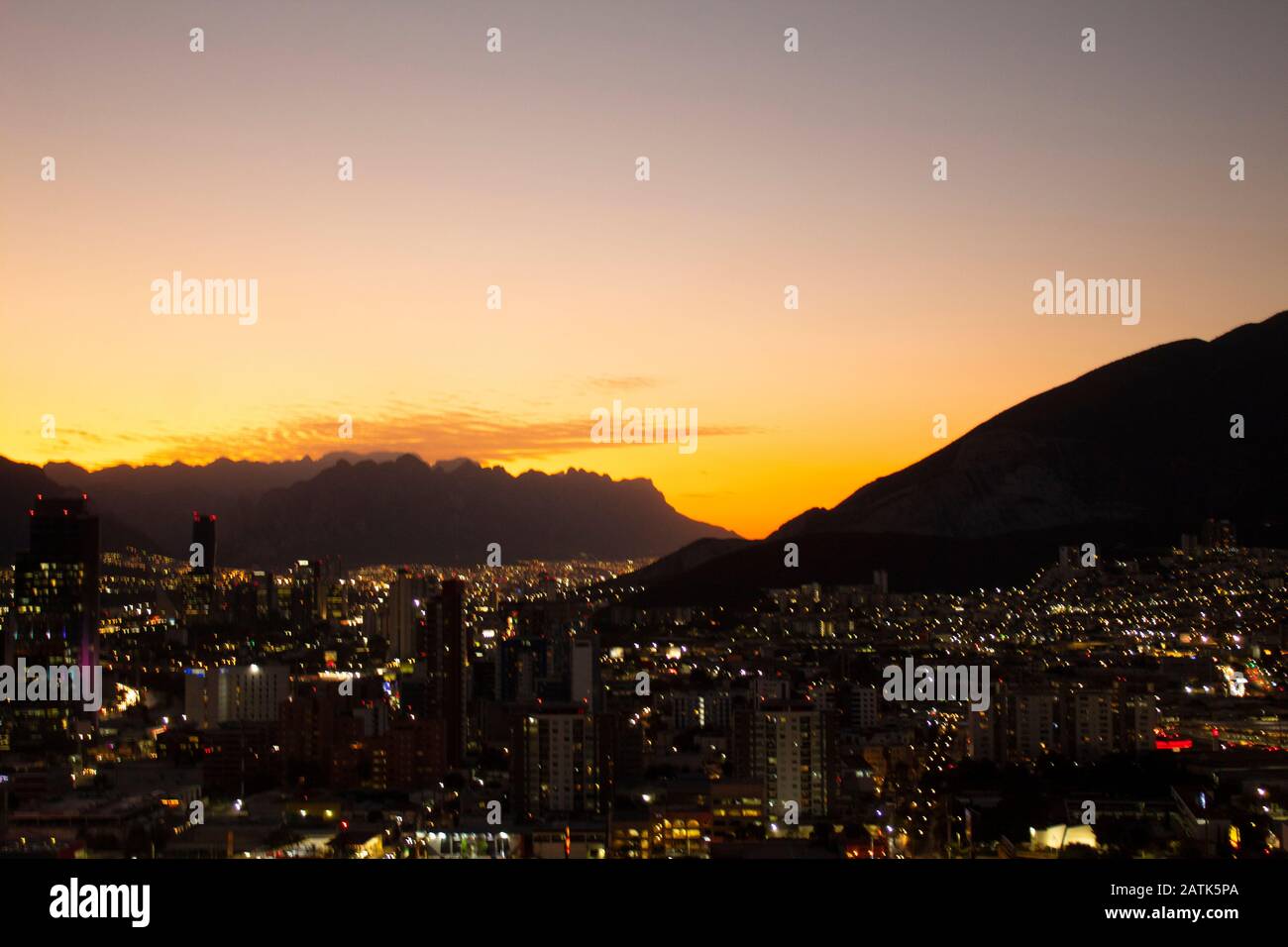 Sunset view in Monterrey Mexico Stock Photo - Alamy