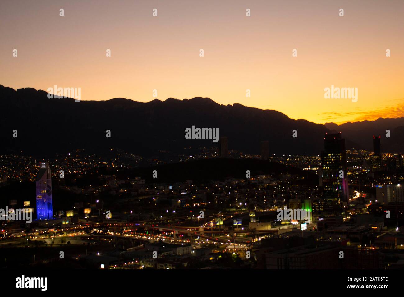 Sunset view in Monterrey Mexico Stock Photo - Alamy