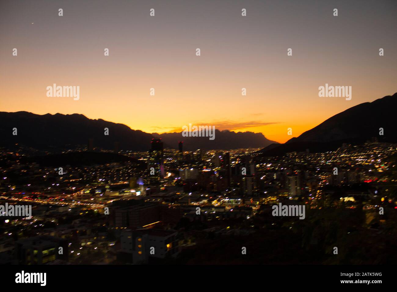 Sunset view in Monterrey Mexico Stock Photo - Alamy