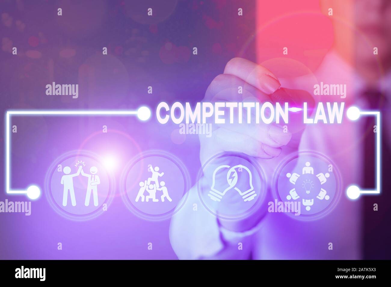 Writing note showing Competition Law. Business concept for regulating ...