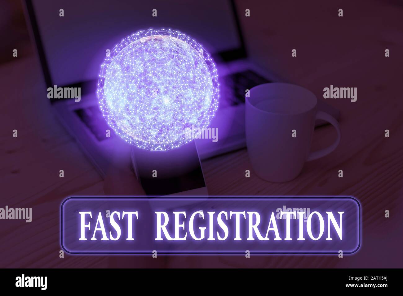 Text sign showing Fast Registration. Business photo text Quick method ...