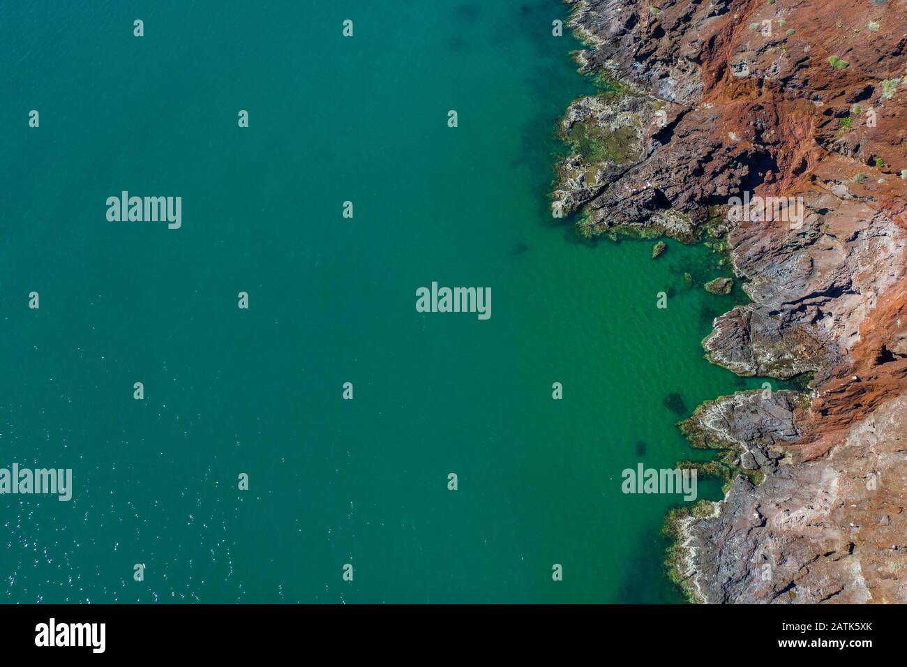 Vista aerea de Kino o bahía de Kino, Sonora, Mex en el golfo de ...