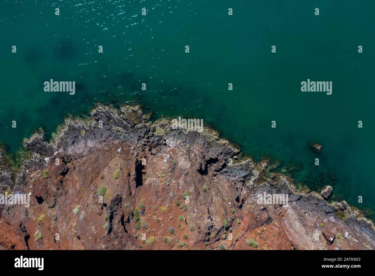 Vista aerea de Kino o bahía de Kino, Sonora, Mex en el golfo de ...