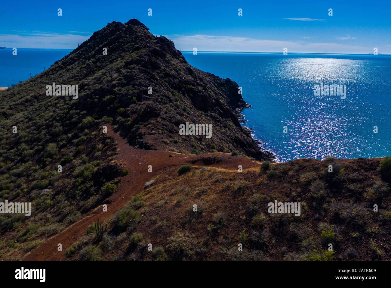 Vista aerea de Kino o bahía de Kino, Sonora, Mex en el golfo de ...