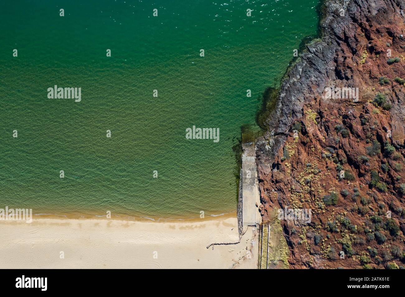Vista aerea de Kino o bahía de Kino, Sonora, Mex en el golfo de ...