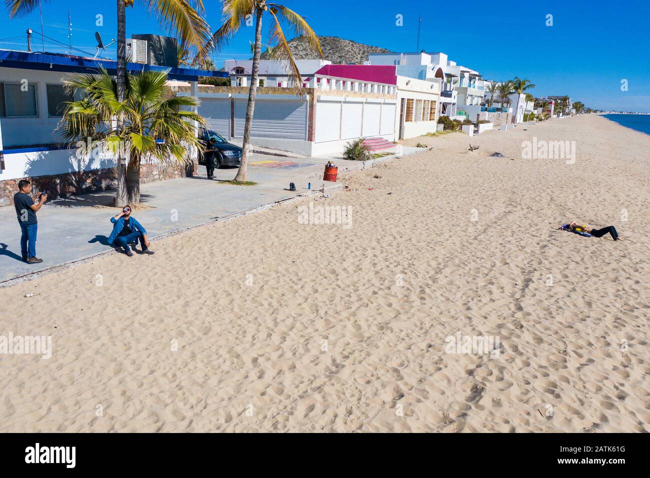 Vista aerea de Kino o bahía de Kino, Sonora, Mex en el golfo de ...