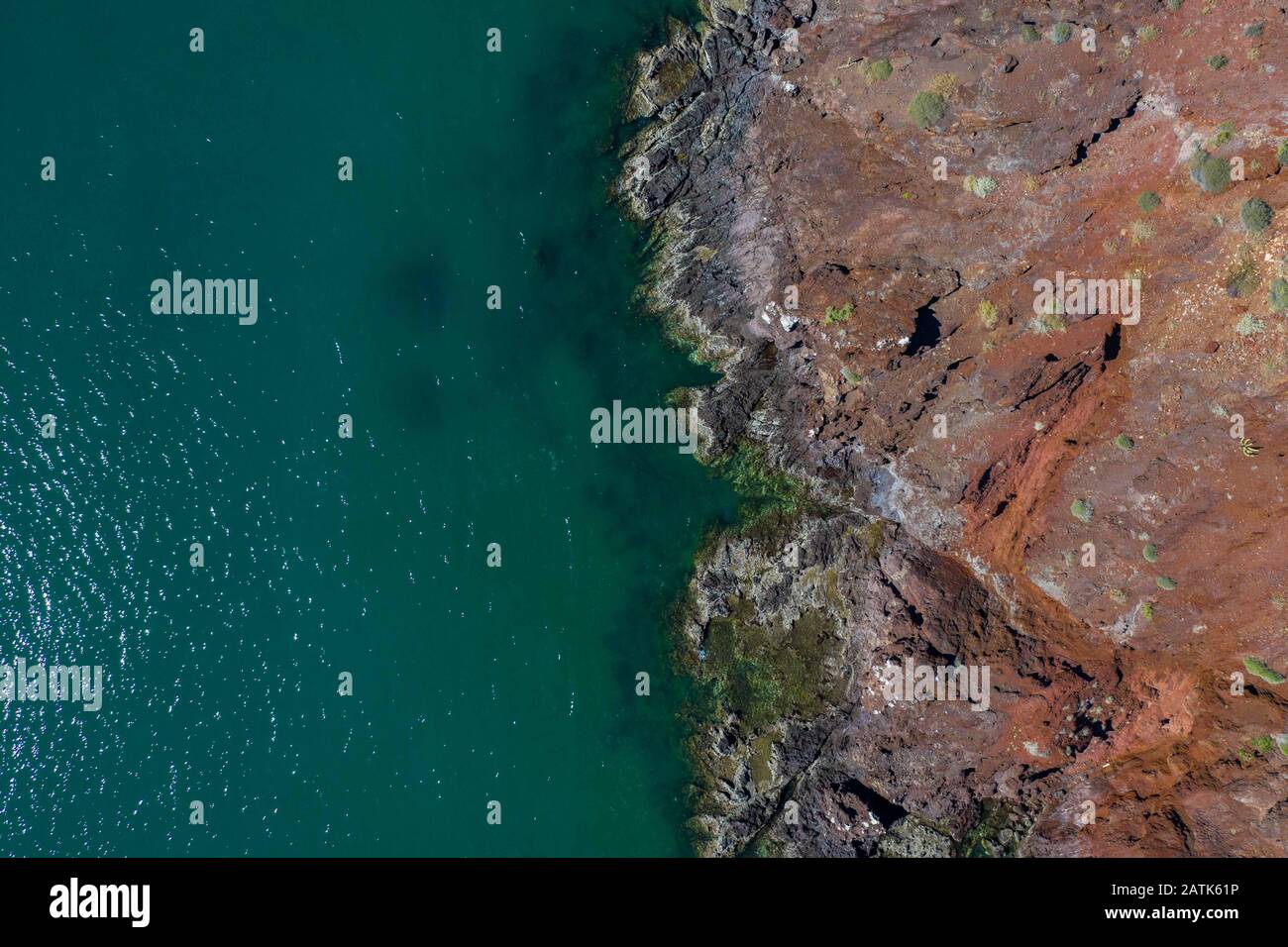 Vista aerea de Kino o bahía de Kino, Sonora, Mex en el golfo de ...