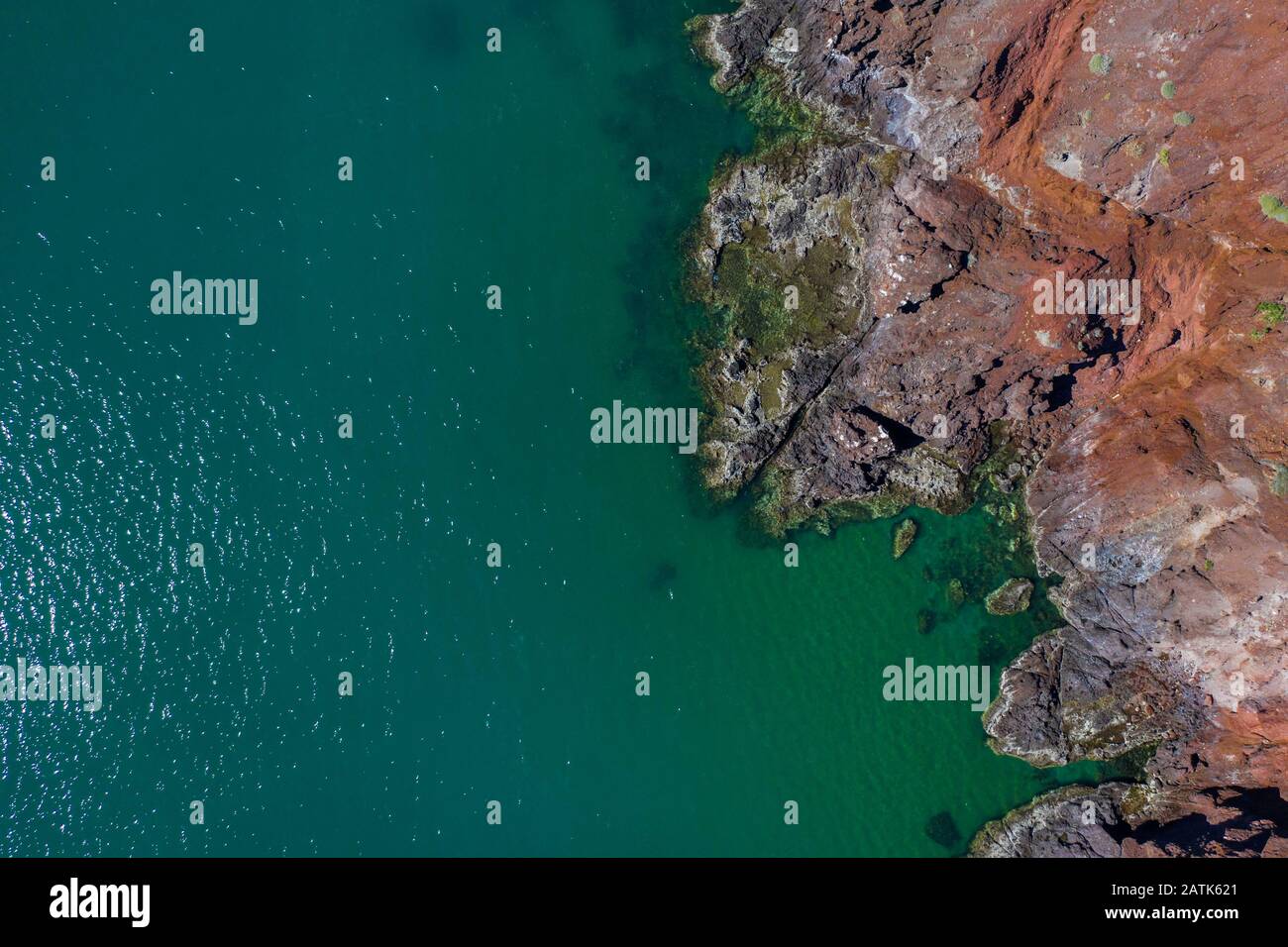 Vista aerea de Kino o bahía de Kino, Sonora, Mex en el golfo de ...