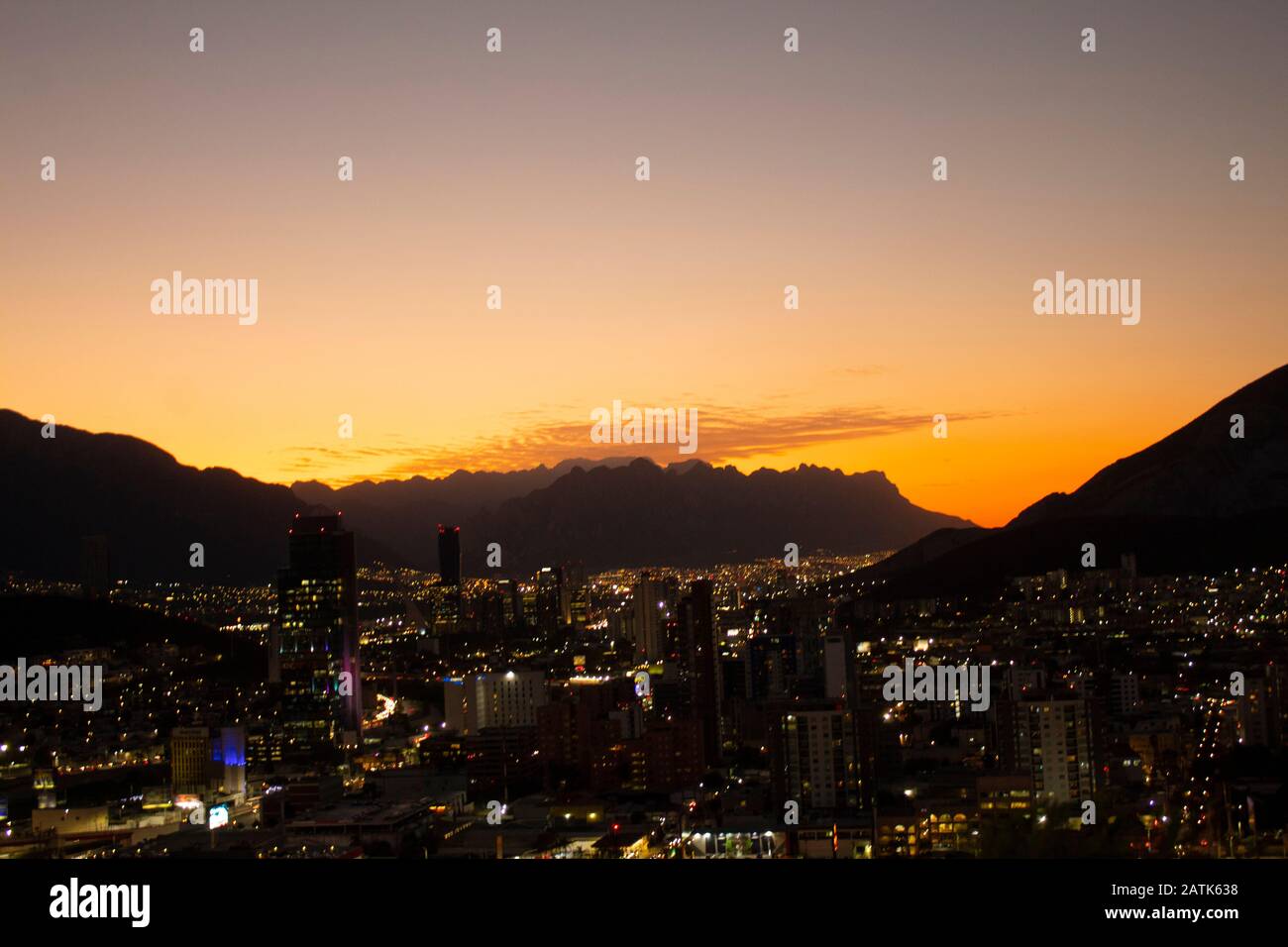Sunset view in Monterrey Mexico Stock Photo - Alamy