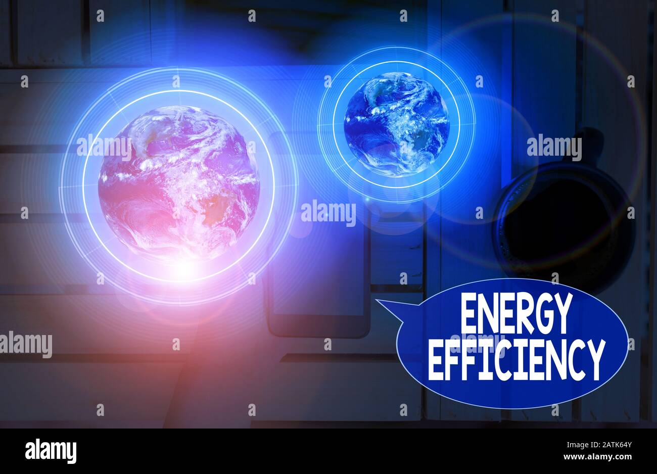 Text sign showing Energy Efficiency. Business photo showcasing reduce ...