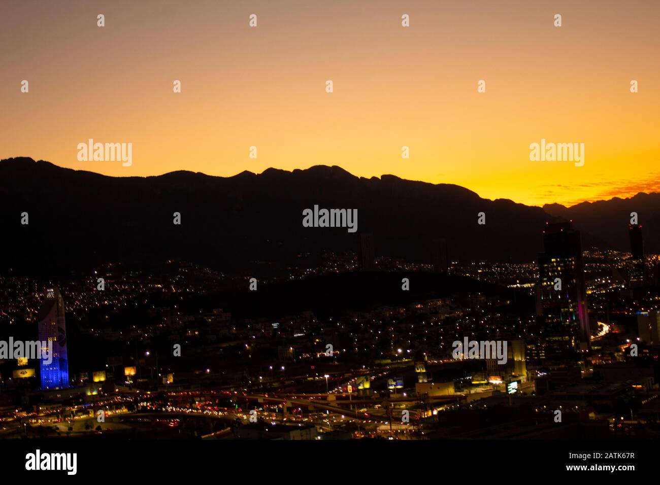 Sunset view in Monterrey Mexico Stock Photo - Alamy