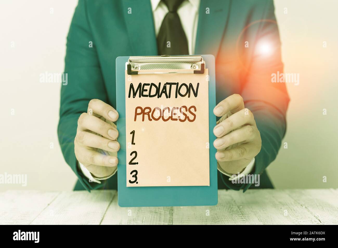 Writing note showing Mediation Process. Business concept for informal ...