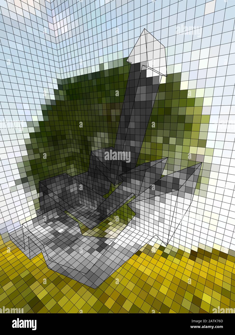 optical illusion – matrix or landscape photography Stock Vector Image ...
