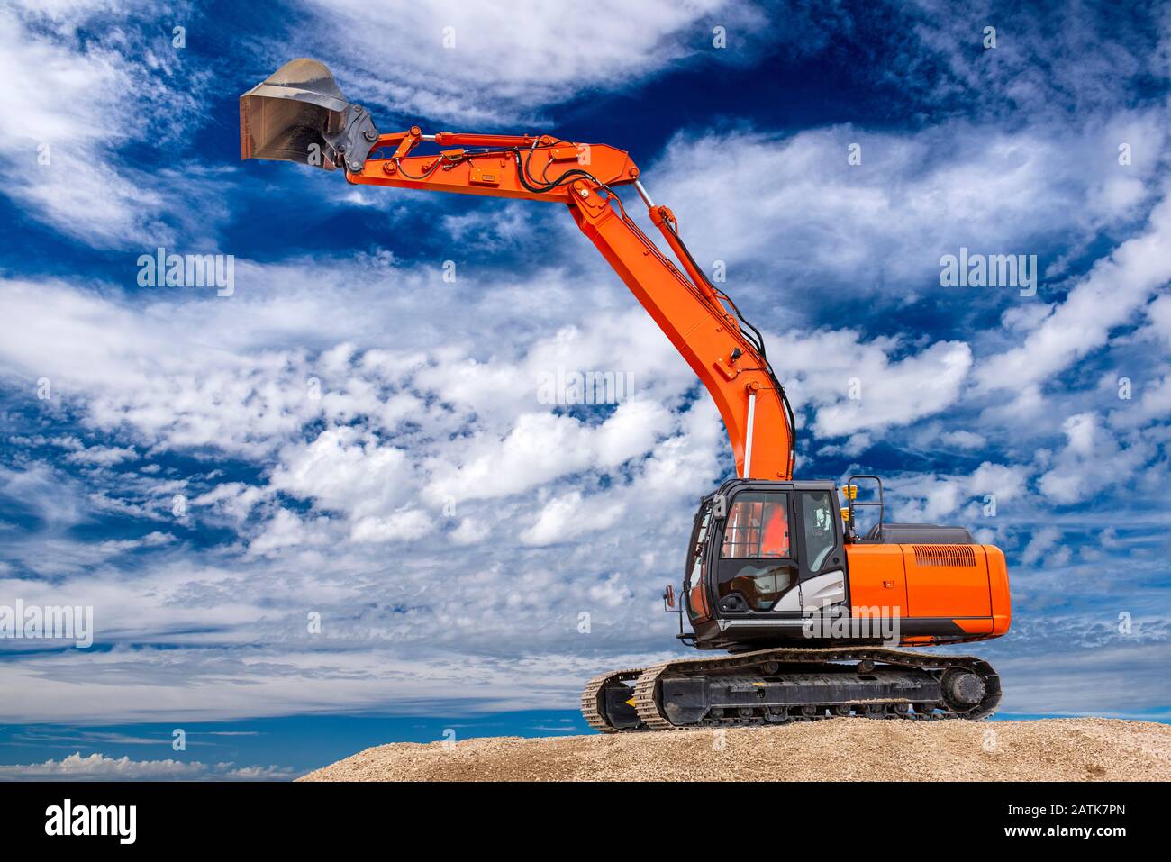 excavator at work in construction site Stock Photo - Alamy