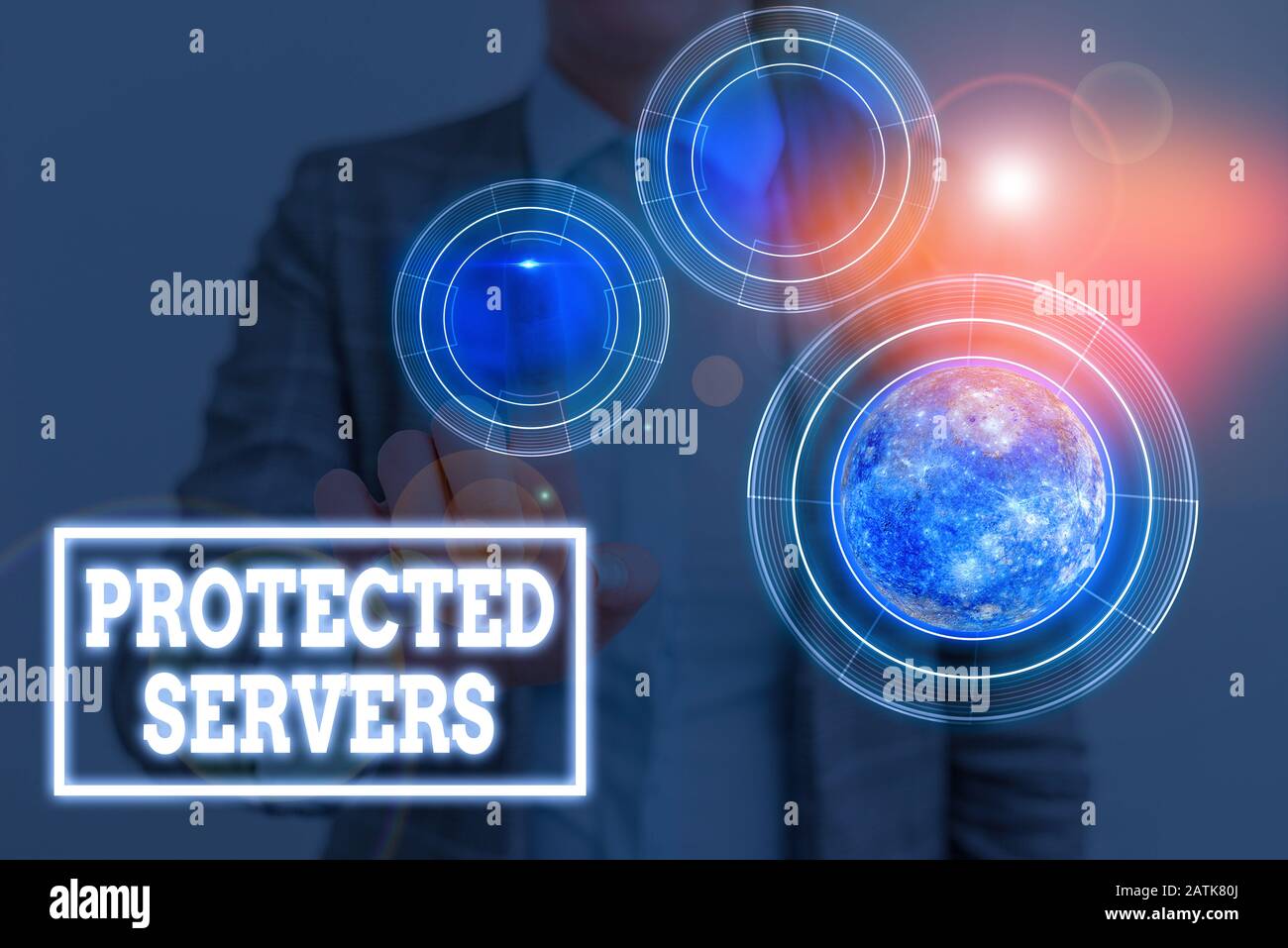 Conceptual hand writing showing Protected Servers. Concept meaning ...