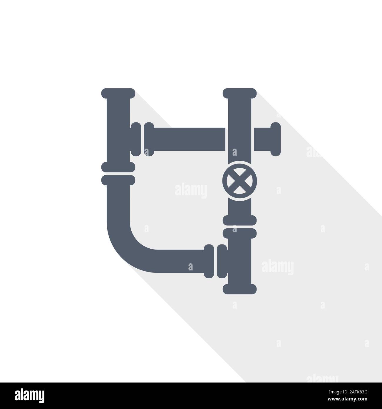 Pipeline vector icon, tube, pipe and industrial concept flat design ...