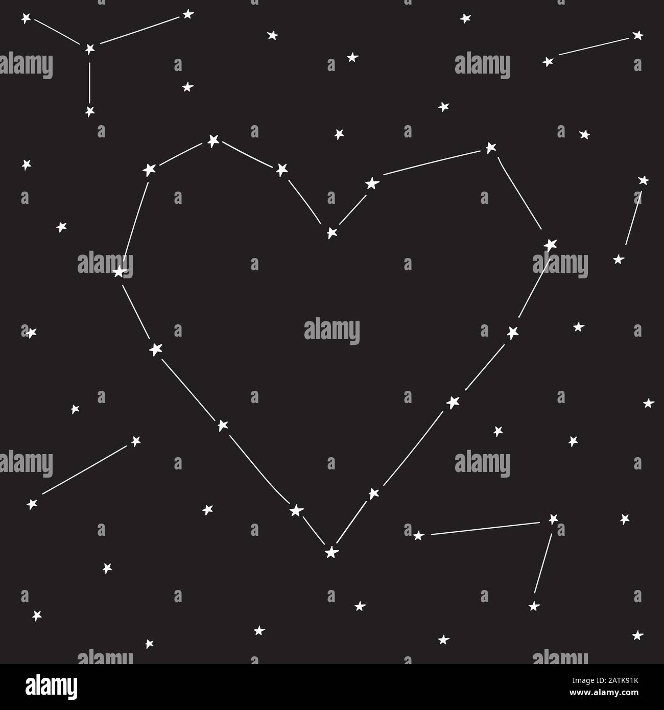 Stars love heart template design for valentine day Stock Vector Image ...
