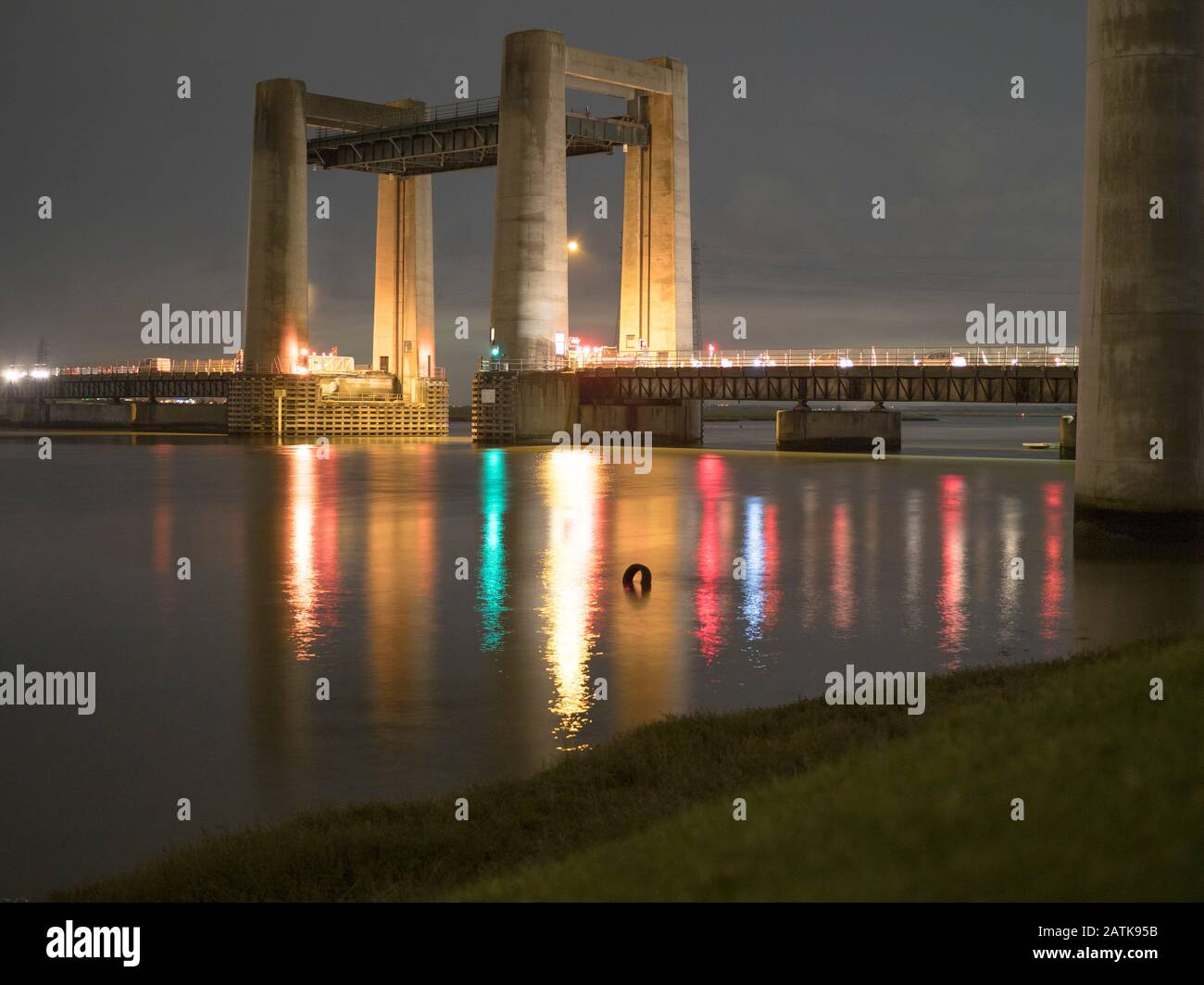 Kingsferry bridge at night hi-res stock photography and images - Alamy