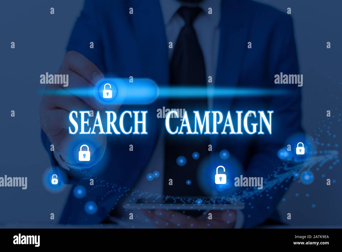 Writing note showing Search Campaign. Business concept for method of ...