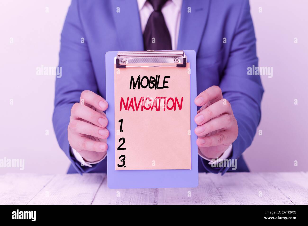 Writing note showing Mobile Navigation. Business concept for graphical ...