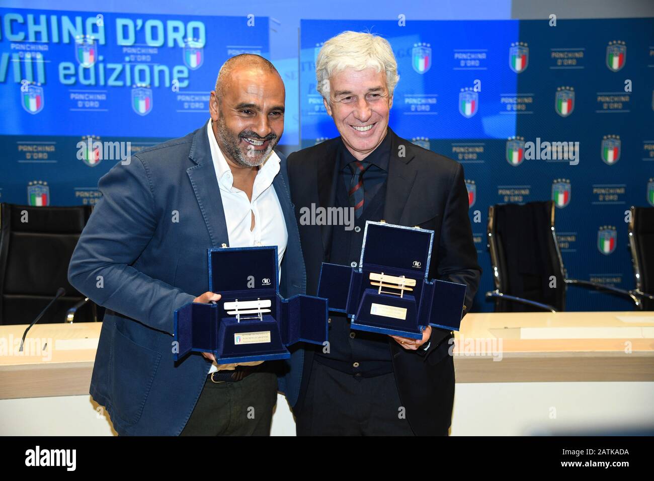 Firenze, Italy, 03 Feb 2020, fabio liverani (coach lecce) and giampiero ...