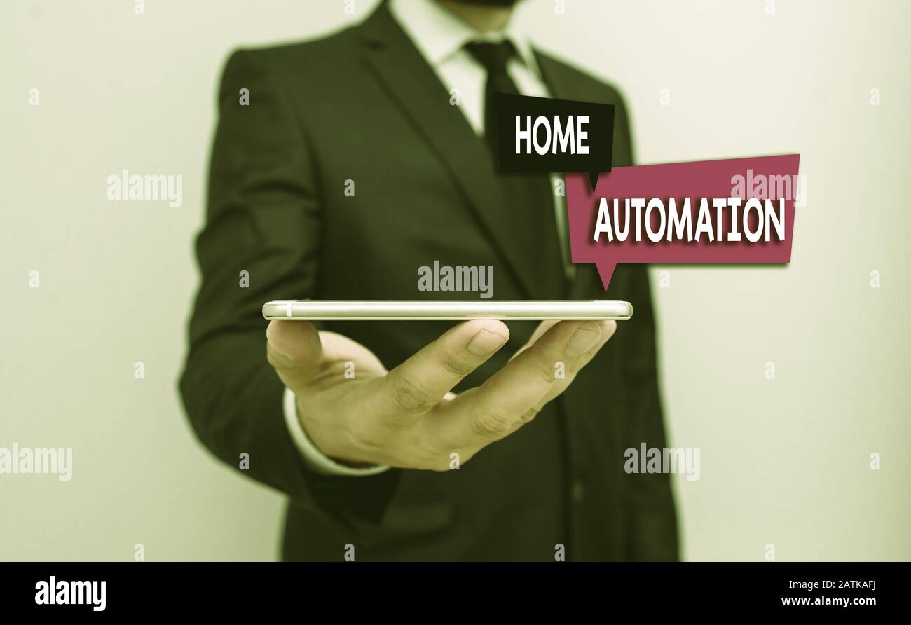 Writing Note Showing Home Automation Business Concept For Home Solution That Enables Automating