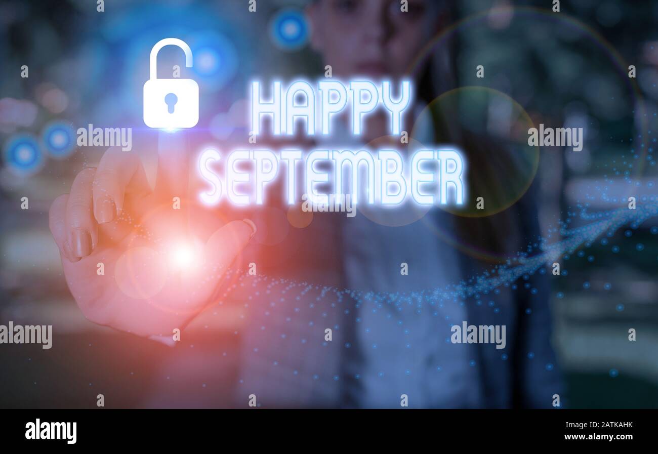 Conceptual hand writing showing Happy September. Concept meaning ...