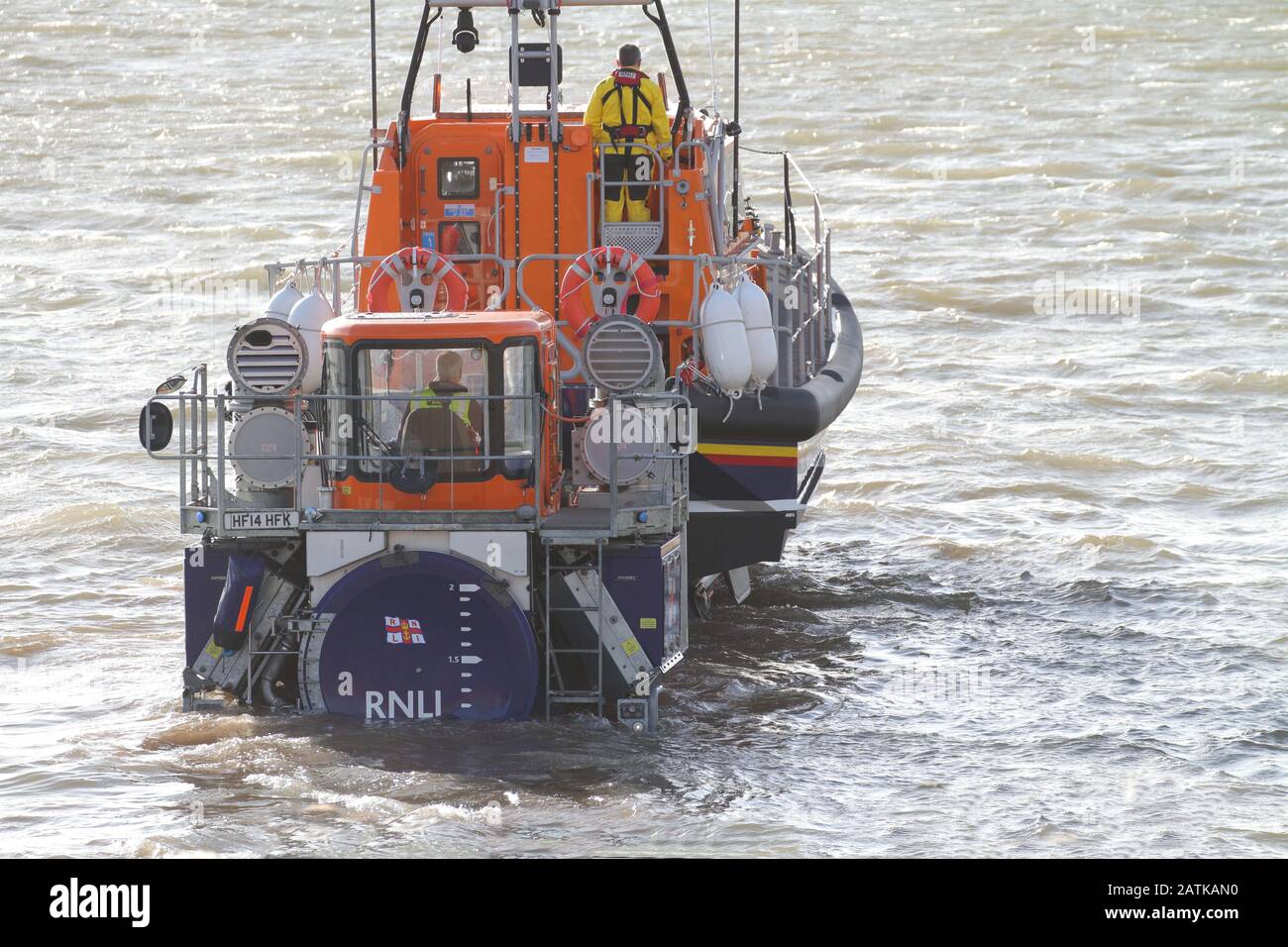 RNLI Exmouth lifeboat Bridie O'Shea, on excerise at Exmouth, Devon ...