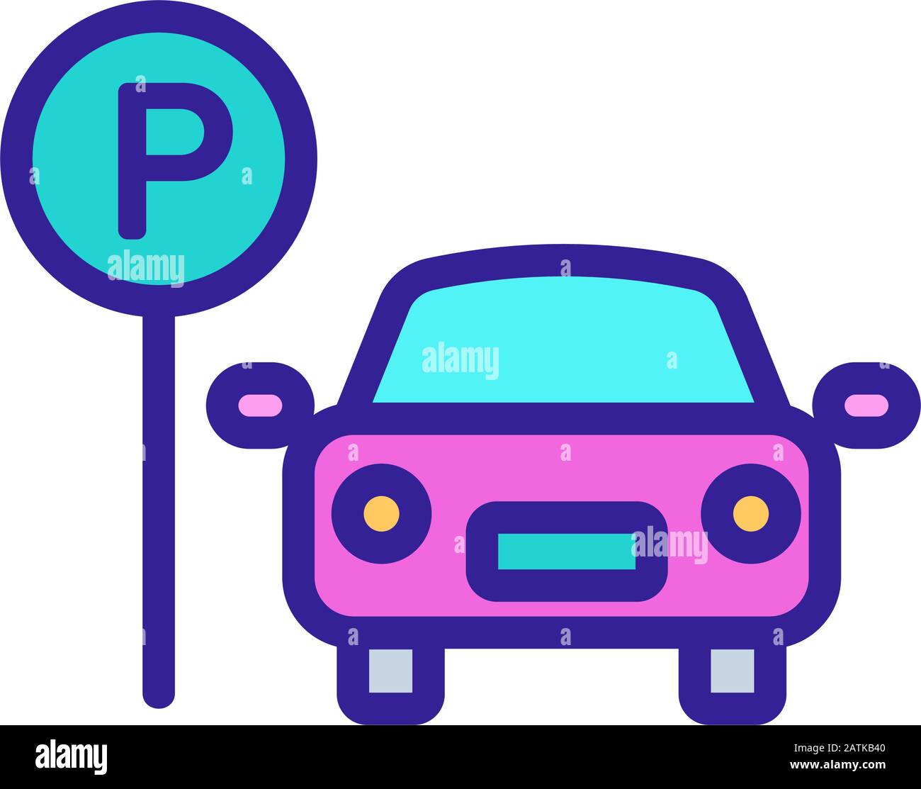 Parking space icon vector. Isolated contour symbol illustration Stock ...