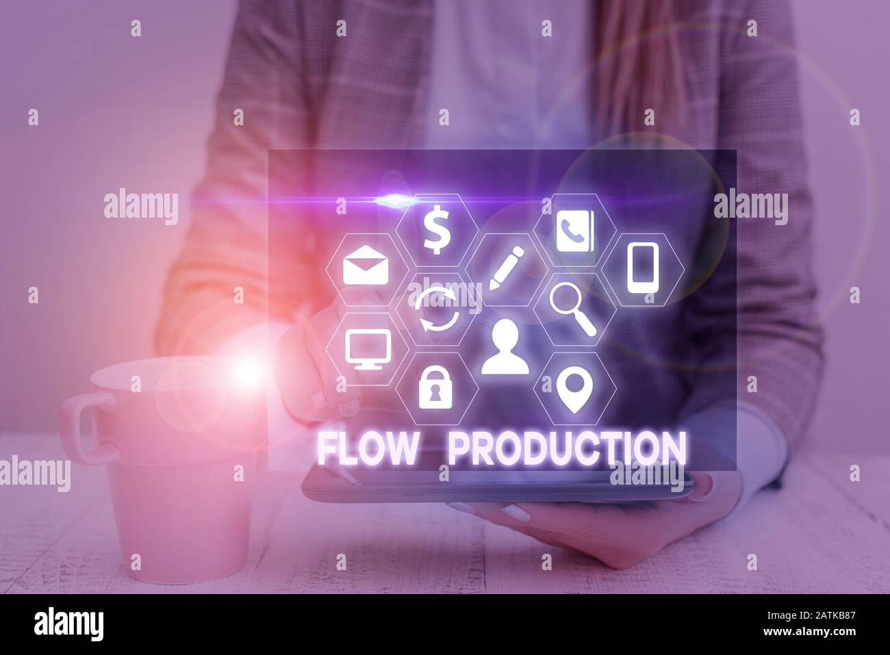 Handwriting Text Flow Production Conceptual Photo Items Are Produced From One Processing Step